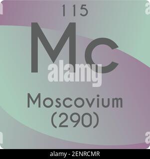 Moscovium-Symbol. Chemisches Element des Periodensystems. Vektorgrafik ...