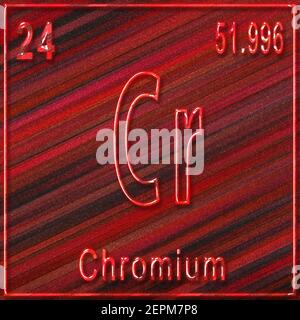 Chrom chemisches Element, Zeichen mit Ordnungszahl und Ordnungsgewicht ...