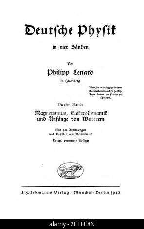 Philipp Lenard - Deutsche Physik in vier Bänden. Dritte Band Optik ...