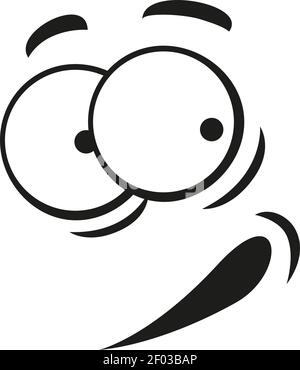 Emoji mit Grinsen Lächeln isoliert Linie Kunst Smiley. Vektor grinsend ...