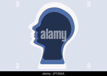 Denken Symbol Vektor männliche Person Profil Avatar mit Blase Symbol ...