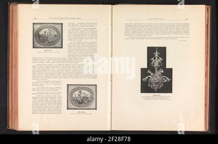 Zwei Fotoproduktionen von Gemälden, die die Installation des ersten ...