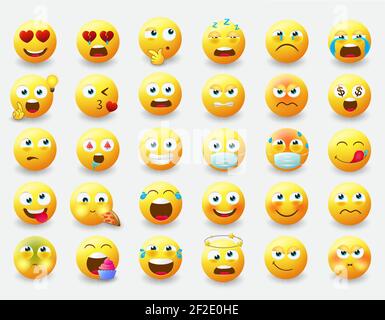 Denken Gesicht Symbol im flachen Stil. Lächeln emoticon Vector ...