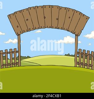 Zaun aus Holz cartoon Stock-Vektorgrafik - Alamy