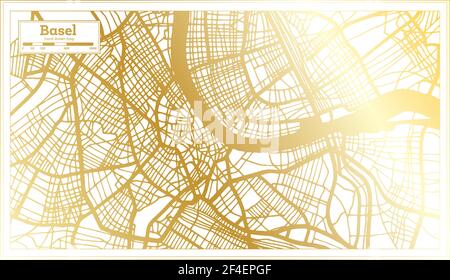 Städtischer Vektor Stadtplan von Basel, Schweiz, Europa Stock ...
