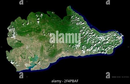Guantanamo, Provinz Kuba. Hochauflösende Satellitenkarte. Orte und ...