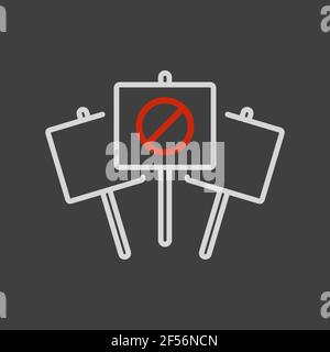 Drei Plakat, großes Zeichen, Banner, Karte Vektor-Symbol. Demonstration ...