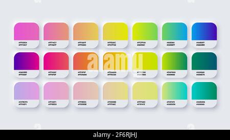 Farbpalette Katalogbeispiele Pastell und Neon in RGB HEX. Neomorphismus ...