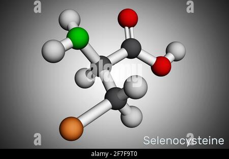 3D-Render von Atom Struktur von Selen auf weißem Hintergrund Protonen ...