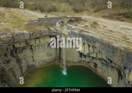 Sopot Wasserfall in Istrien, Kroatien, ein beliebtes Touristenziel in ...