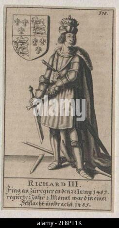 Richard III., König von England, 1452-1485. Mit Samtmütze, Wappen ...