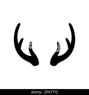 Piktogramm großes Hirschgeweih, Wildlife-Plakat. Vektor-Illustration ...