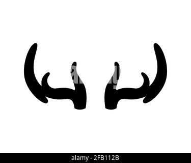 Piktogramm großes Hirschgeweih, Wildlife-Plakat. Vektor-Illustration ...