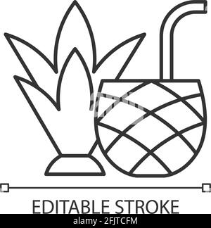 Pina Colada Cocktail einfach Symbol Stock-Vektorgrafik - Alamy