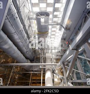 Innenraum der Müllverbrennungsanlage. Industrielle Konzept und ...