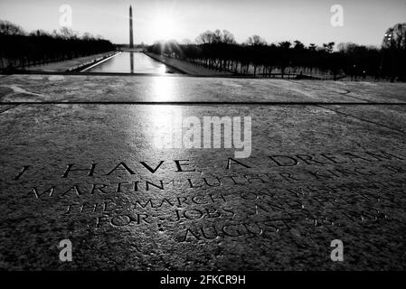 WASHINGTON, DC - Eine Gedenktafel zum Gedenken an die Stelle auf den ...