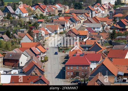 Halberstadt, Deutschland. April 2021. Fachwerkhäuser stehen in ...