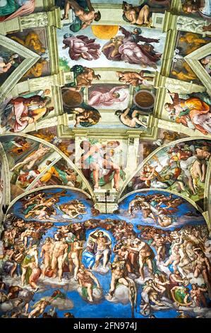 Michelangelos Deckenfresko, Sixtinische Kapelle, Vatikan Museum, Rom, Italien Stockfotografie ...