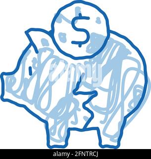 Gehackte Sparschwein Symbol Vektor Umriss Illustration Stock ...