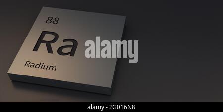 Radium, im Periodensystem der Elemente. Radioaktives alkalisches ...