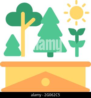 Terrassensymbole, gefülltes flaches Schild, solides Piktogramm isoliert ...