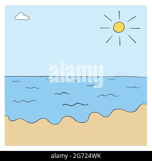 Insel Sommer Cartoon Farbige Clipart Illustration Stock-Vektorgrafik ...