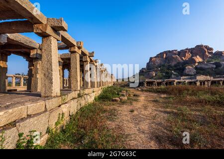 Aalte Basar Street Group Denkmäler in Hampi war das Zentrum des Hindu ...
