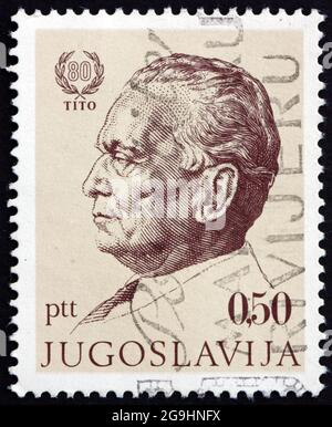 Jugoslawien, Josip Broz Tito, Poststempel, Stempel, Porträt, Tito, 75 ...