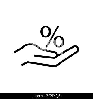 Rabatt-Symbol. Angebot Piktogramm für Web. Linienhub. Prozentzeichen ...