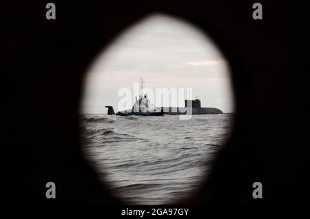 Juli 2021 - Severodwinsk. Das Atom-U-Boot „Belgorod“. Das größte U-Boot ...
