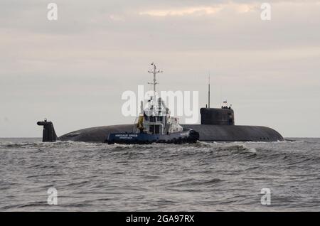 Juli 2021 - Severodwinsk. Das Atom-U-Boot „Belgorod“. Das größte U-Boot ...