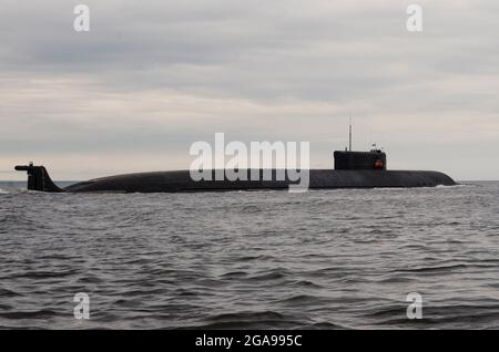 Juli 2021 - Severodwinsk. Das Atom-U-Boot „Belgorod“. Das größte U-Boot ...