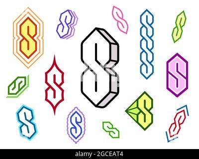 Cool S, Super S-Symbol, 3d-Zeichnung. Einfache Doodle, Vektor Clip Art ...