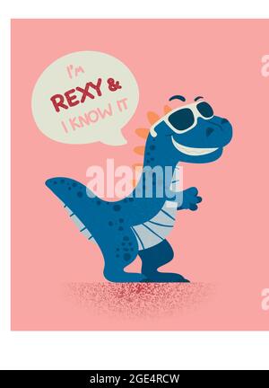 Ich bin Rexy und kenne es. Dinosaurier Tirannosaur Tirex. Trickfilm-T ...