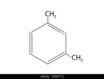 Chemische Struktur von p-Xylol, Anatomie von p-Xylol , Molekulare ...