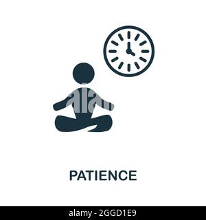 Symbol für Geduld flach. Farbiger Schild aus der Kollektion positive ...