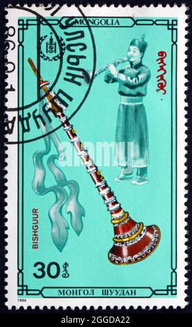 Mongolei - CIRCA 1986: Eine Briefmarke gedruckt in Mongolei zeigt ...