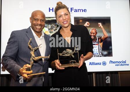 Ehemaliger US-Langsprung-Champion Mike Powell, französischer Künstler ...