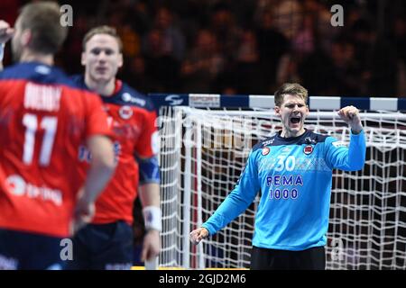 Torbjoern Sittrup Bergerud während des Handballspiels der Männer beim ...