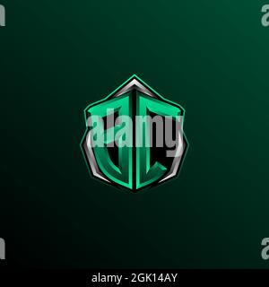 BC Initial eSport Gaming-Logo. Spielekonsole Form Stil Vektor-Vorlage ...