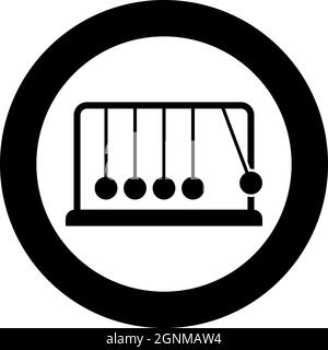 Newtons wiege Ball balance Vektor icon. Pendelbewegung Physik Sphäre ...
