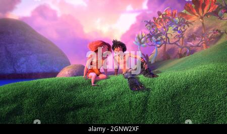 THE CROODS: FAMILY TREE, von links: Dawn (Stimme: Kelly Marie Tran ...