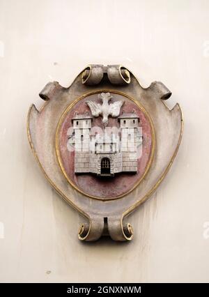 Fassade-Wappen auf der Landhaus-Altstadt Weltkulturerbe von der UNESCO ...