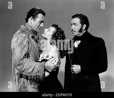 FIGHTING KENTUCKIAN, von links: John Wayne, Vera Ralston, Filmplakat ...