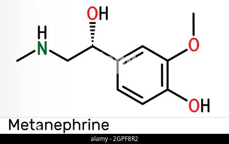 Metanephrin-Molekül. Es ist Metabolit von Adrenalin, Adrenalin ...