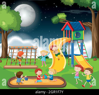 Rutschbahn Symbol im Comic-stil auf weißem Hintergrund. Spielen Garten ...