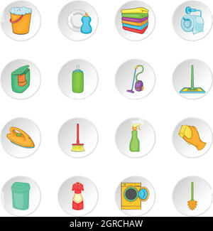 Haushalt Elemente Symbole gesetzt, Cartoon-Stil Stock-Vektorgrafik - Alamy