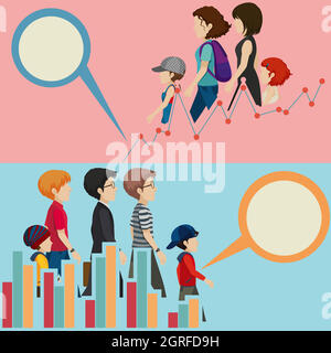 Infografik mit Menschen und Grafiken Stock-Vektorgrafik - Alamy