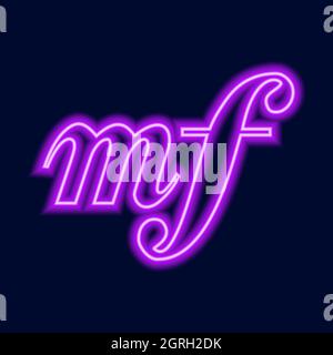 Musikalische Zeichen Neon Vektor-Symbole Gesetzt. Musikalische Clef ...