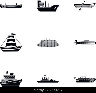 Boot Symbole gesetzt. Einfache Abbildung: 25 Boot Vector Icons für Web ...